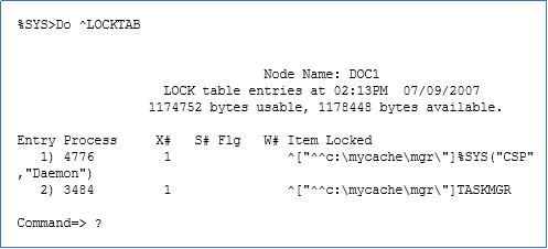 Cache中不同类型锁的理解与分析 | InterSystems Developer Community | CSP|DevOps|Databases